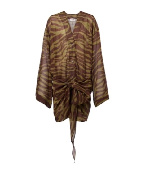 Attico Zebra-print Cotton Muslin Minidress