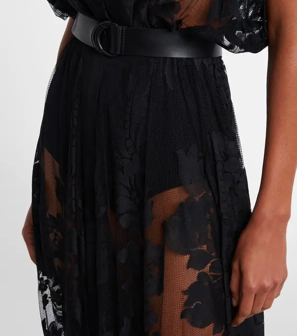 Norma Kamali Floral Lace Maxi Dress