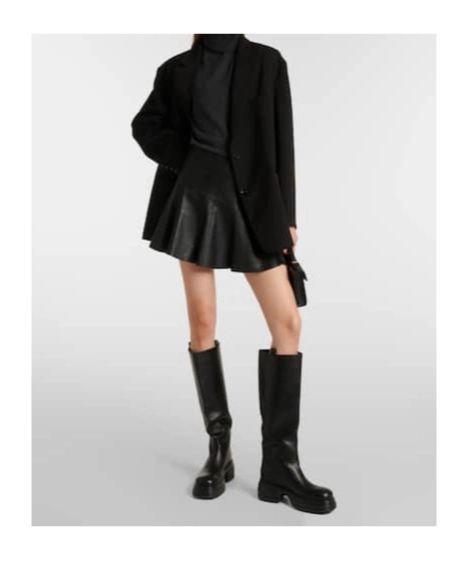 Stouls Mila Lamb Leather Miniskirt - Black