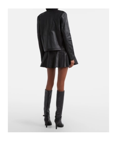 Stouls Mila Lamb Leather Miniskirt - Black