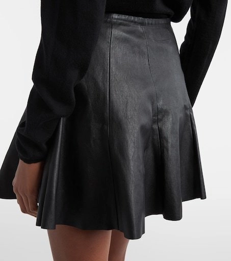 Stouls Mila Lamb Leather Miniskirt - Black