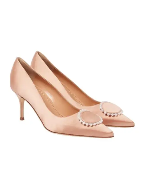 Manolo Blahnik Satin Pointed-toe High Heels