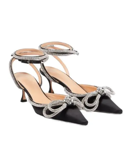 MACHMACH Double Bow 65 Embellished Satin Pumps