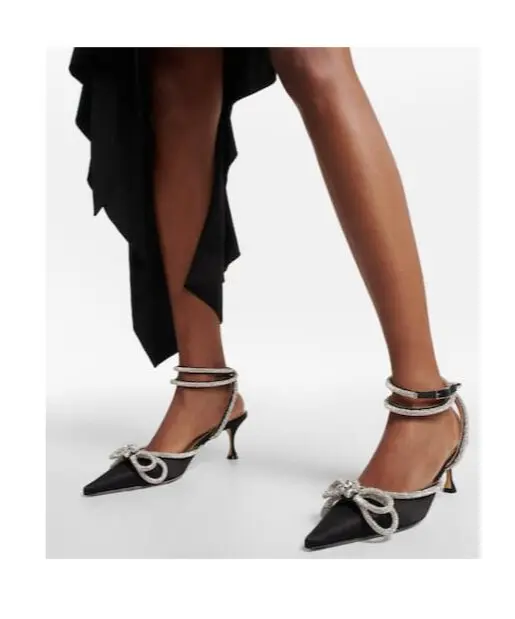 MACHMACH Double Bow 65 Embellished Satin Pumps