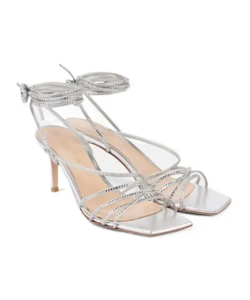 GIANVITO ROSSI Versatile Multi-layer Rhinestone Square-toe High Heel Sandals