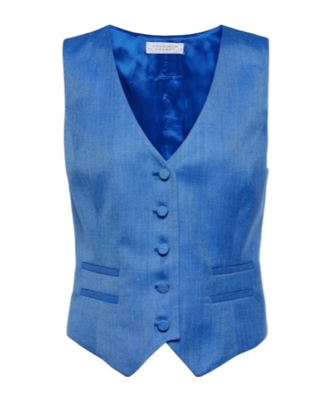 Gabriela Hearst Coleridge Wool, Silk, And Linen Vest - Blue