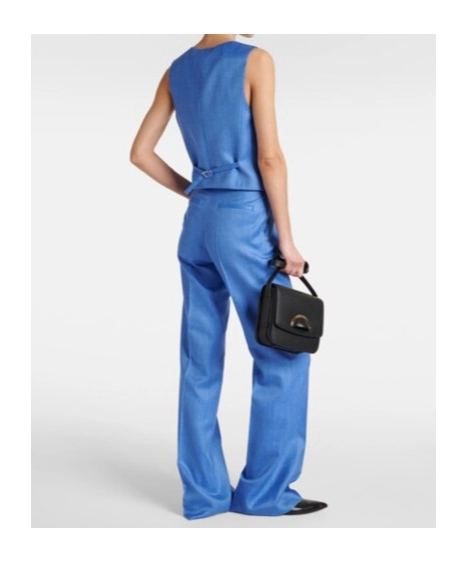 Gabriela Hearst Coleridge Wool, Silk, And Linen Vest - Blue