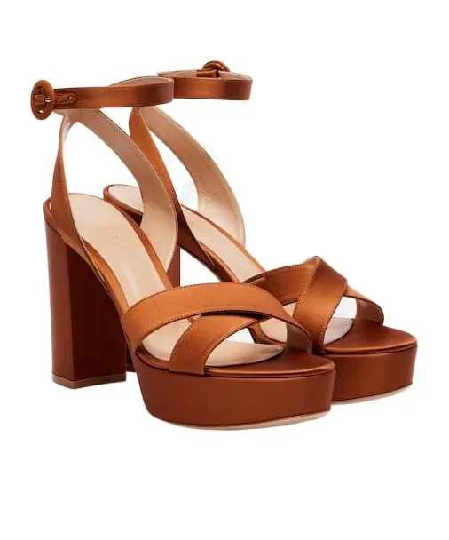 GIANVITO ROSSI Sabrina Satin Crêpe Platform Sandals
