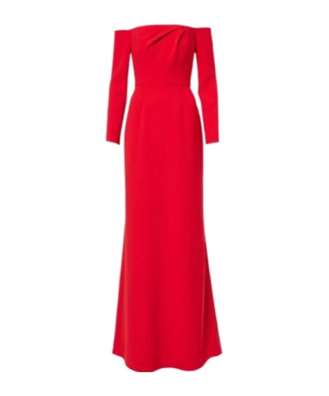 Carolina Herrera Draped Off-shoulder Crêpe Gown - Red