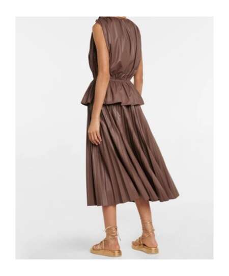 Altuzarra Sleeveless Faux Leather Peplum Top