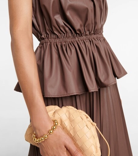Altuzarra Sleeveless Faux Leather Peplum Top