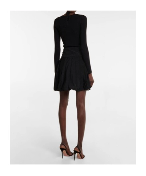 Oscar De La Renta Pleated Cotton-blend Skirt