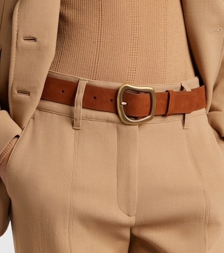 Gabriela Hearst Simone Medium Suede Belt - Brown
