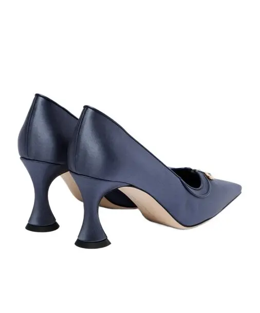 Manolo Blahnik Embellished Satin Pointed Toe Pumps