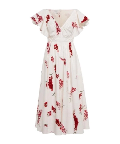 Giambattista Valli Floral Cotton Midi Dress - White