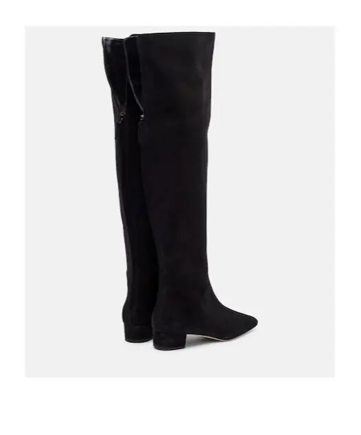 Manolo Blahnik Suede Over-the-knee Boots With Block Heel
