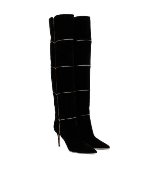 GIANVITO ROSSI Suede Knee-high Boots - Black