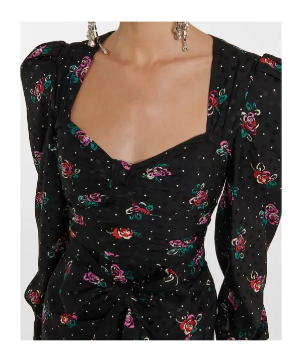 Alessandra Rich Floral Silk Minidress