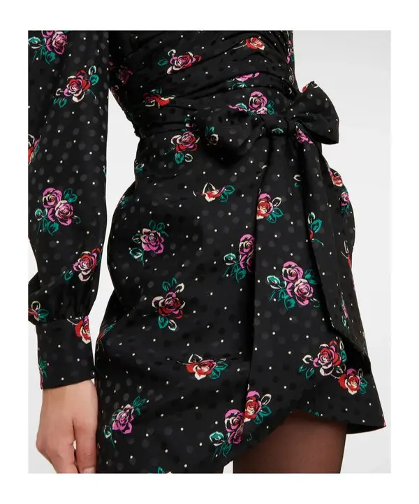 Alessandra Rich Floral Silk Minidress