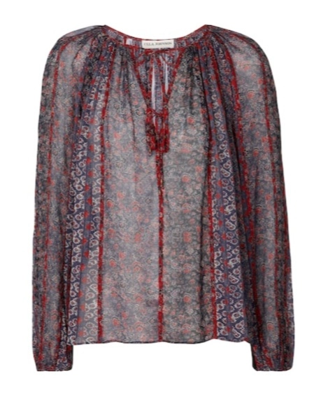 Ulla Johnson Deetra Floral Silk Blouse - Gray