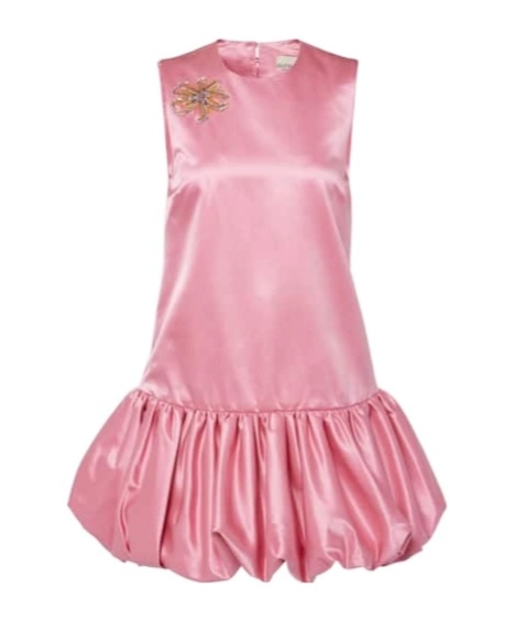 ALEMAIS Neptuna Embellished Satin Minidress