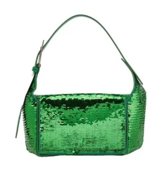 Attico 7/7 Sequined Leather Shoulder Bag
