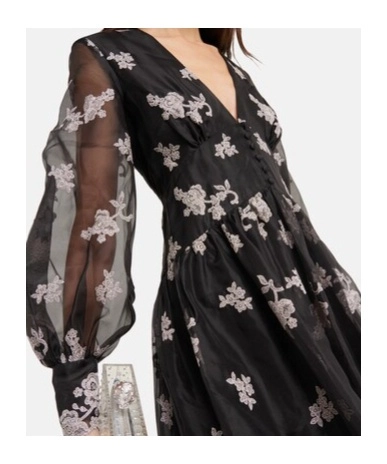 Erdem Tabetha Floral Embroidered Silk Dress