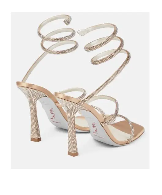 Rene Caovilla Cleo Embellished Satin Sandals