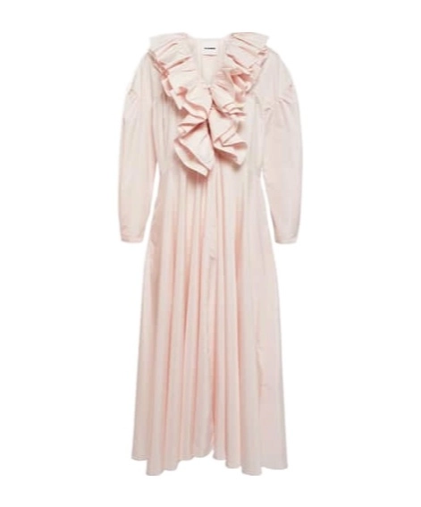 JIL SANDER Ruffle-trimmed Midi Dress