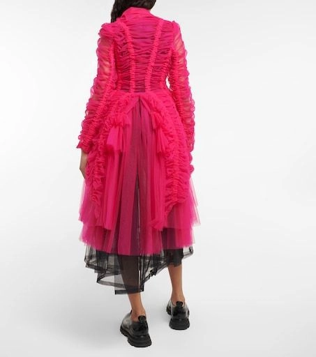 Comme Des Garçons Ruched Tulle Blazer Dress