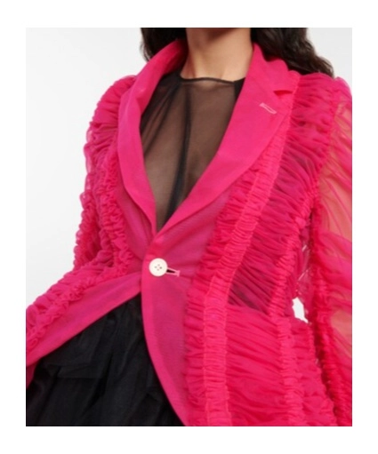 Comme Des Garçons Ruched Tulle Blazer Dress