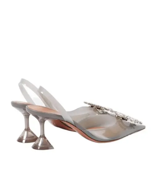 Amina Muaddi Begum Glass 70 Slingback Pumps