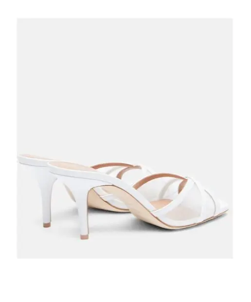 MALONE SOULIERS Perla 70 Leather And Mesh Mules