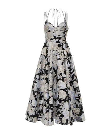 Erdem Rea Jacquard Fil Coupe Midi Dress - Gray