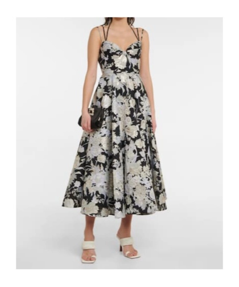 Erdem Rea Jacquard Fil Coupé Midi Dress - Gray