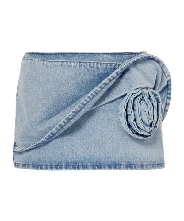 Magda Butrym Floral-appliqué Denim Miniskirt