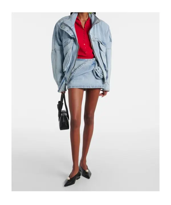 Magda Butrym Floral-appliqué Denim Miniskirt