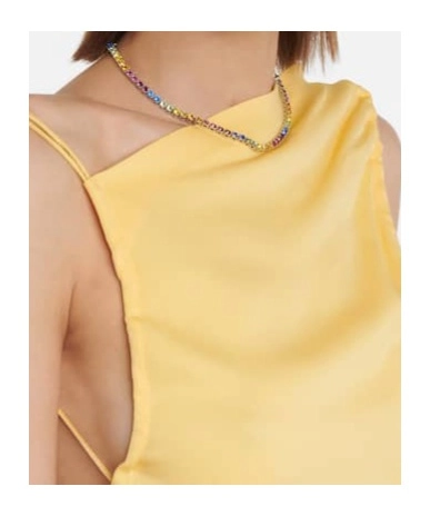 Amina Muaddi Crystal Embellished Necklace