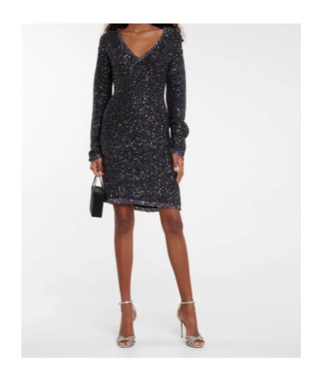 Altuzarra Sequined Plunge Neck Mini Dress