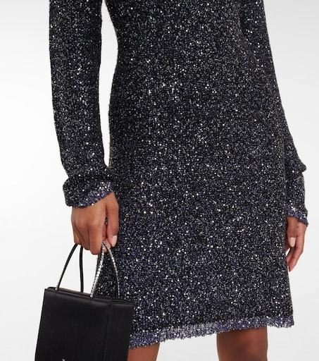 Altuzarra Sequined Plunge Neck Mini Dress