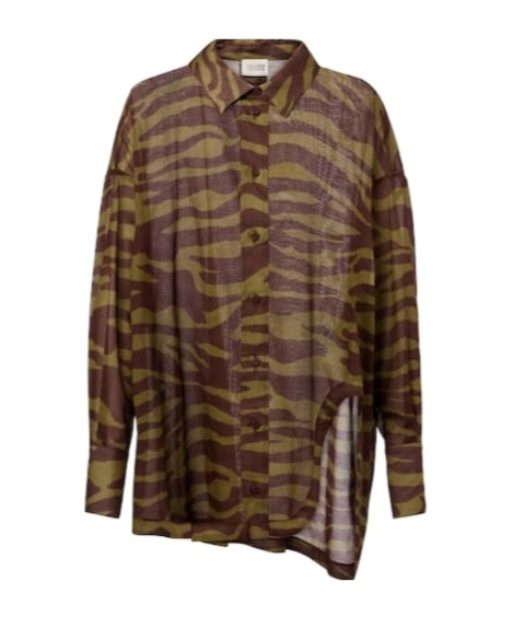 Attico Zebra-print Cotton Muslin Shirt