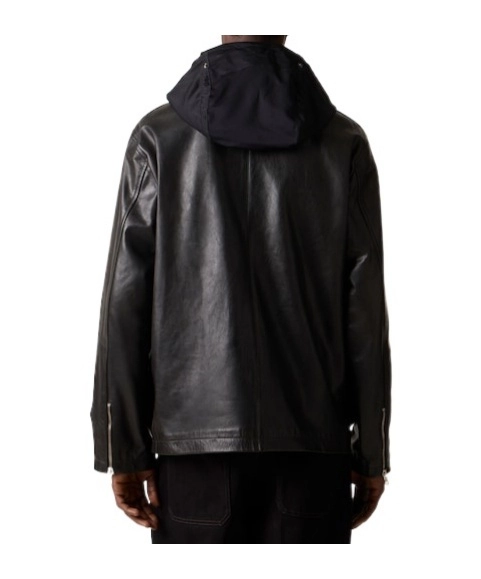C.P. COMPANY Solid Color Leather Jacket