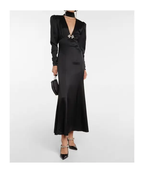 Alessandra Rich Embellished Silk Satin Gown
