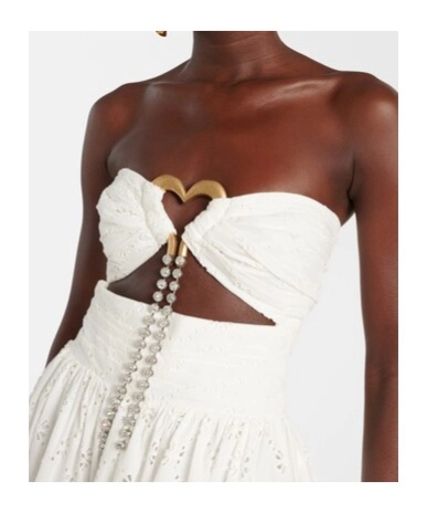 AREA Draped Cotton Minidress