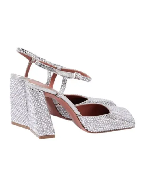 Amina Muaddi Charlotte Crystal-embellished Satin Pumps