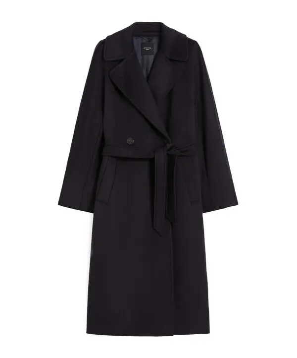 Max Mara Wool Midi Coat - Navy Blue