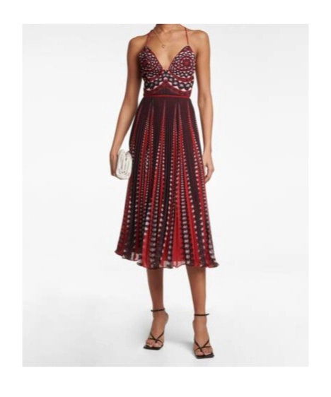 Altuzarra Oceanid Printed Pleated Midi Dress