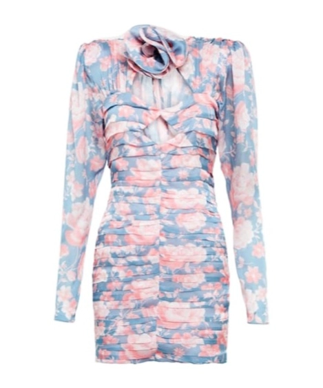 Magda Butrym Floral Cutout Silk Minidress