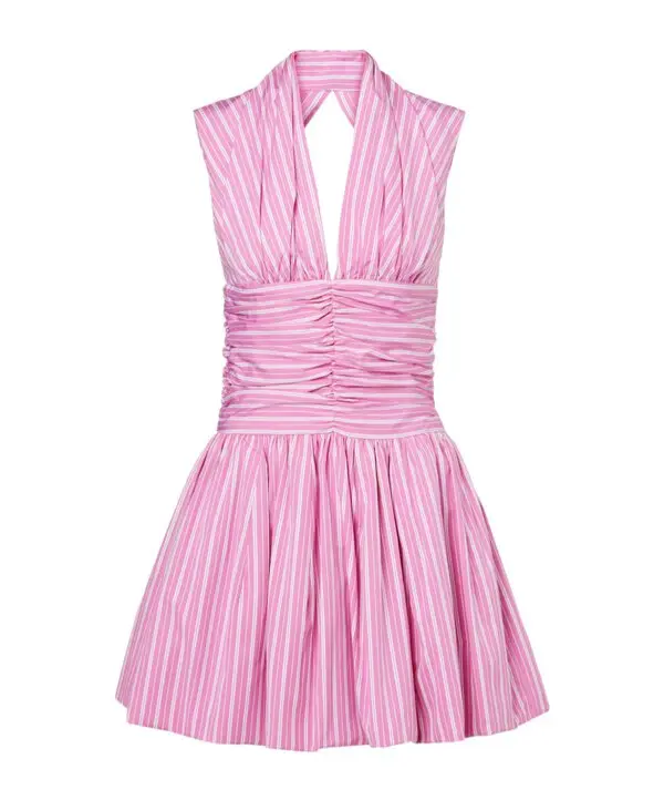 PATOU Bloomer Striped Mini Dress - Pink