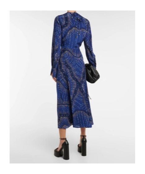 Altuzarra Mila Silk Printed V-neck Long Sleeve Dress
